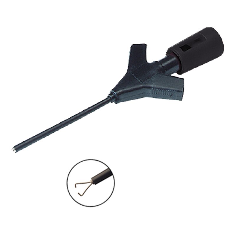 Hirschmann MICRO-KLEPS SW Miniatur-Klemmprüfspitze schwarz, 4,50