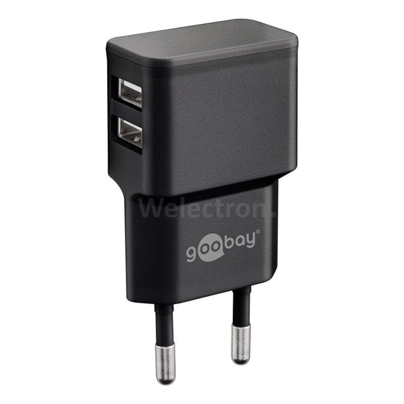 Goobay 44951 Wall Power Supply Dual USB 5V/2.4A, 5.90