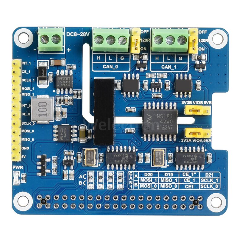 Waveshare 17075 2-CH CAN FD HAT, 26.22