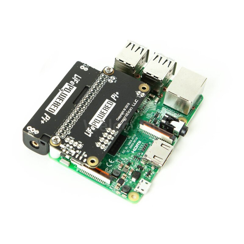 CrowdSupply LiFePO4wered-Pi+ 18650 Batterie, mit stapelbarem Header,
