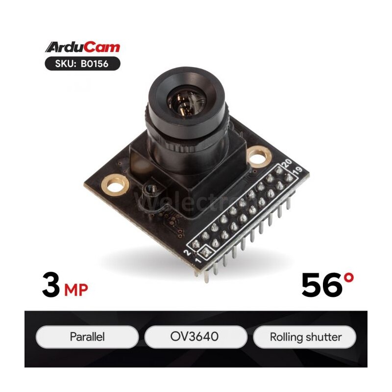 Arducam B0156 1/4" 3 Mega pixel M12 Mount OV3640 Camera Module w