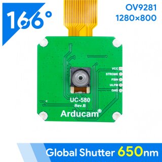 Arducam B0162 1MP OV9281 Monochrome Global Shutter Camera for Raspber
