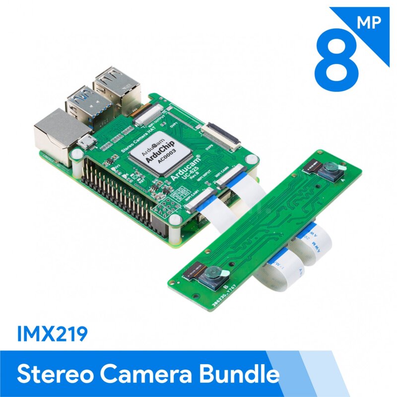 Arducam B0195S8MP 8MP IMX219 Stereo Camera Kit for Raspberry Pi, 118.