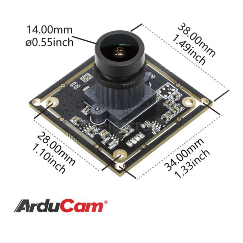 Arducam B0200 1080P Low Light Wide Angle USB Camera Module with Micro