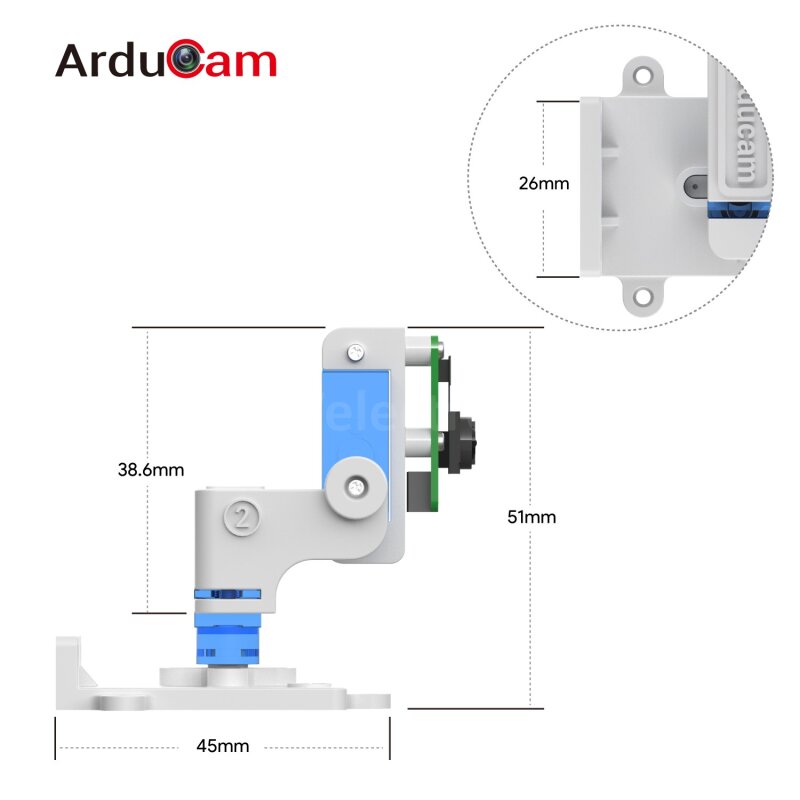 Arducam B0227 Pan Tilt Camera Platform for Raspberry Pi, 18,40