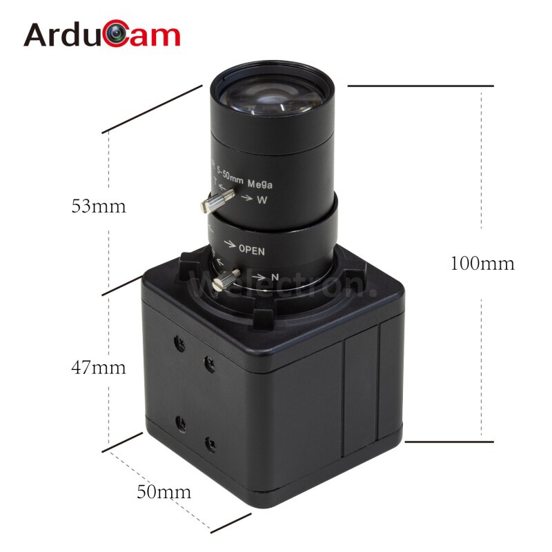 Arducam UB0213 8MP IMX179 Varifocal Camera in Metal Case with USB 2.0