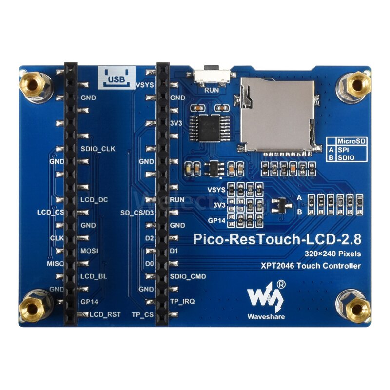 Waveshare 19804 Pico-ResTouch-LCD-2.8 - Welectron, 14,90