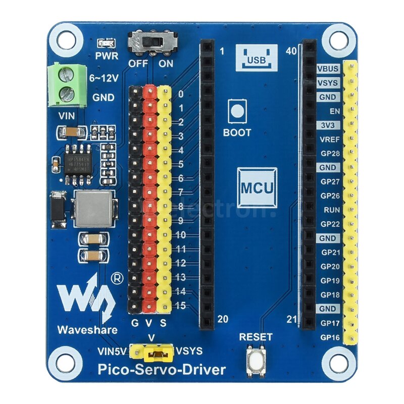Waveshare 19767 Pico-Servo-Driver, 10.90