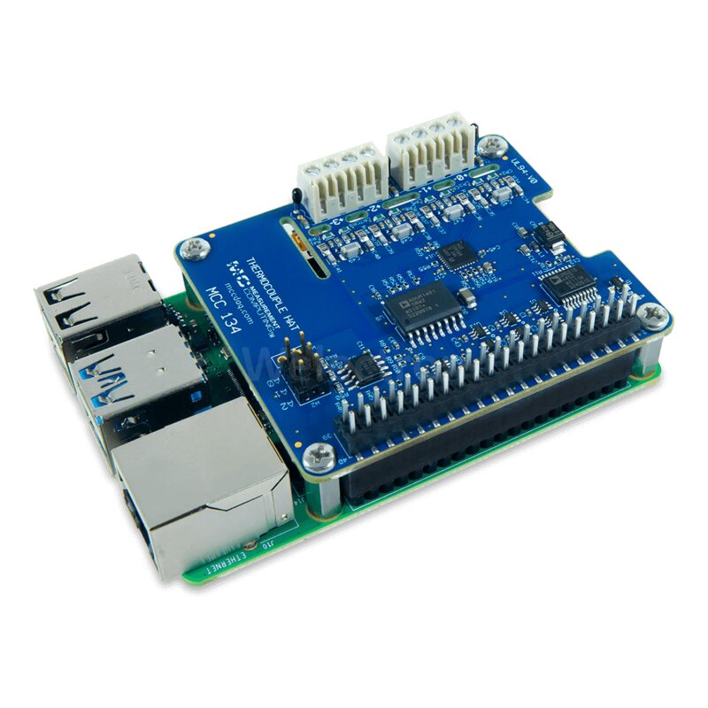 Digilent MCC 134 Temperatur DAQ HAT für Raspberry Pi (4 CH 24-bit ...