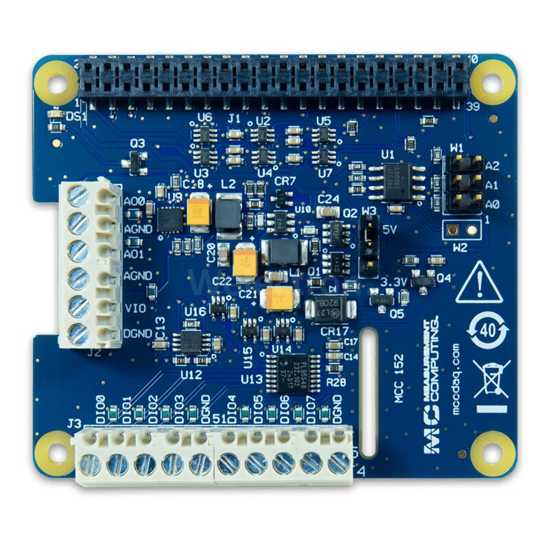 Digilent MCC 152 IO DAQ HAT für Raspberry Pi (2 CH Analog Out, 8