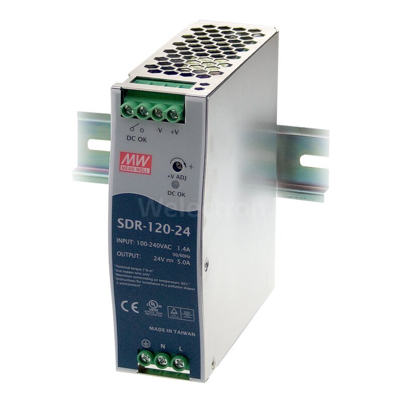 Meanwell SDR-120-24 DIN Rail Power Supply 24V / 5A, 60.90