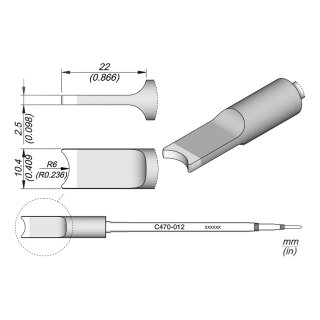 JBC C470-012 Soldering Tip 10.4 x 2.5 mm Special Shape Straight, 51.9