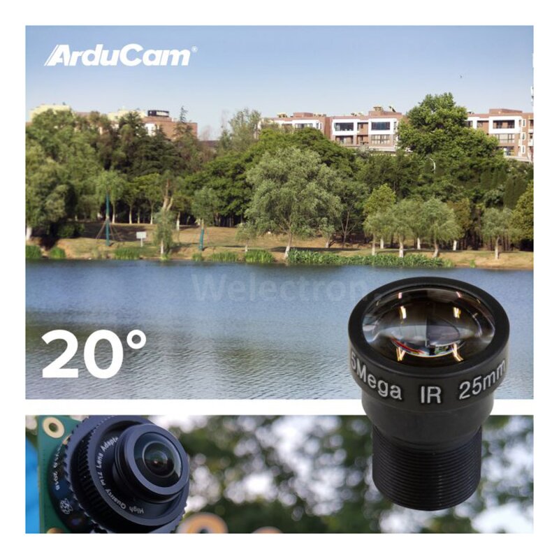 Arducam B0237 25mm Telephoto Noir M12 Lens Bundle for Raspberry Pi HQ