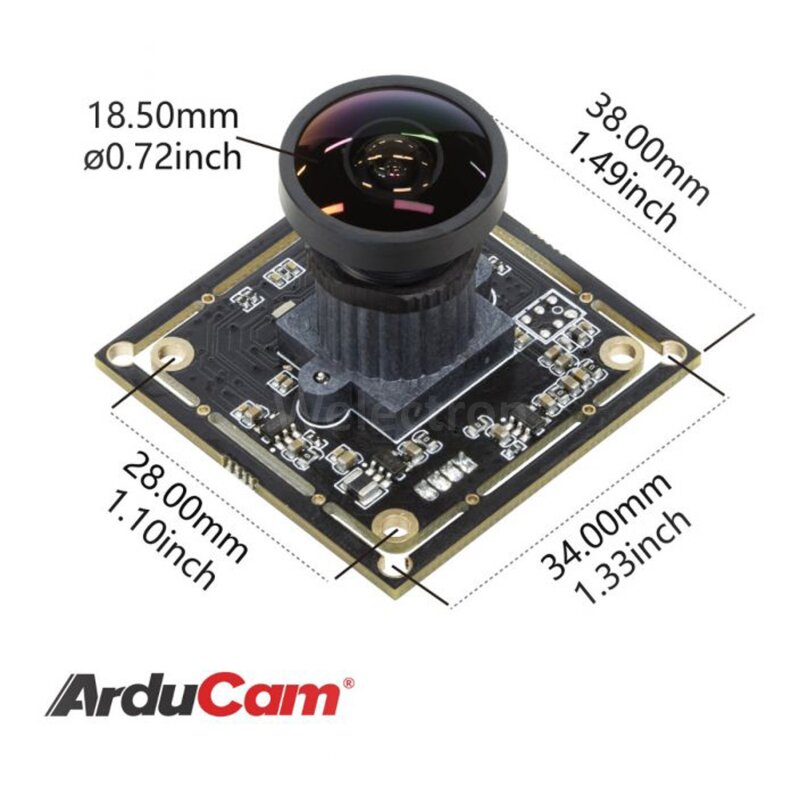 Arducam B0261 Fisheye Low Light USB Camera for Computer, 59,90