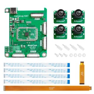 Arducam B0397 12MP*4 Quadrascopic Camera Bundle Kit for Raspberry Pi,