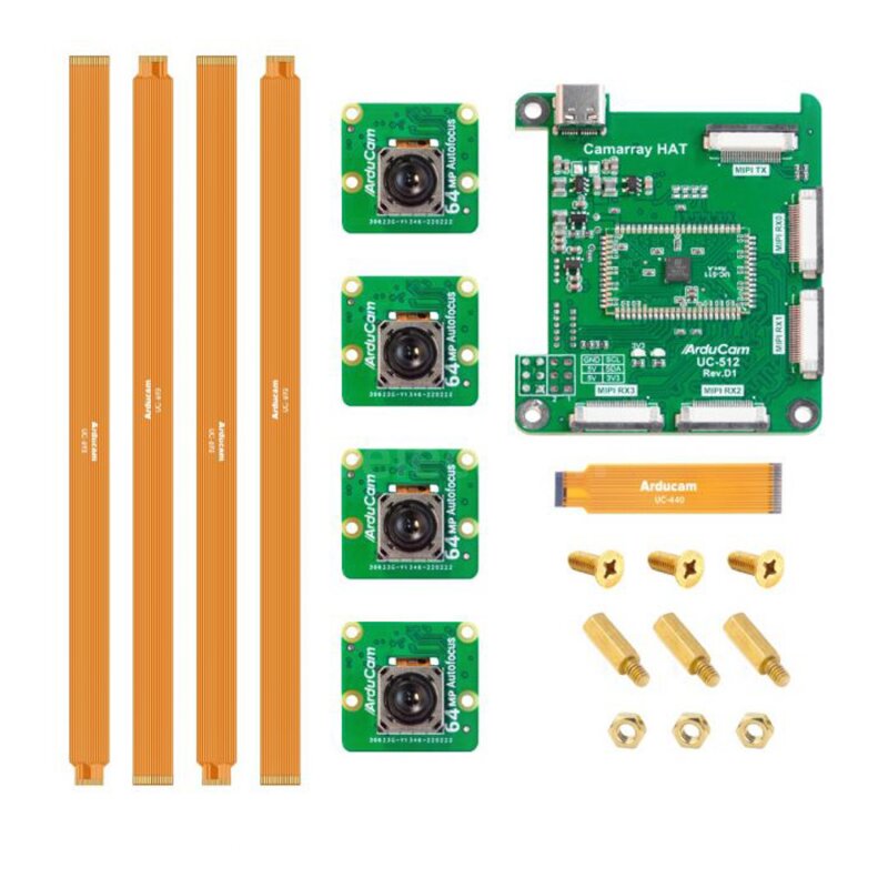Arducam B0402 64MP Autofocus Quad-Camera Kit for Raspberry Pi, 349,00