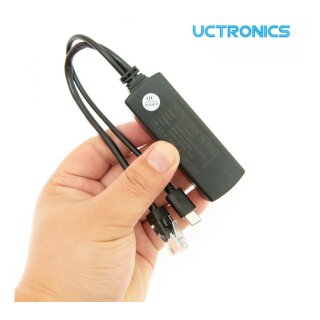 UCTRONICS U6115 PoE Splitter USB-C 5V - Active PoE to Micro USB Adapt
