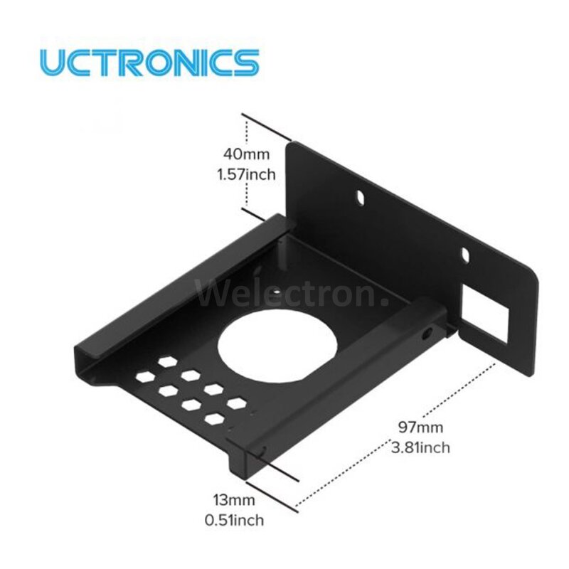 UCTRONICS U6155 SSD Mounting Plate for Raspberry Pi 1U Rackmount, 23,