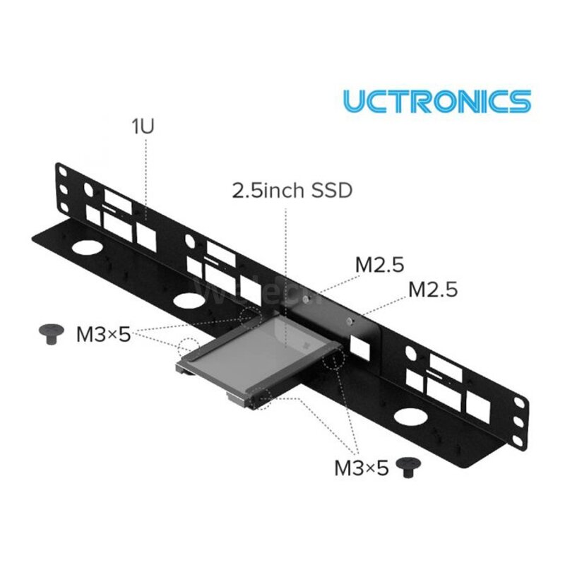 UCTRONICS U6155 SSD Mounting Plate for Raspberry Pi 1U Rackmount, 23,