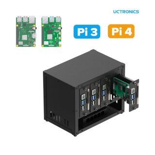 UCTRONICS U6260 Upgraded Complete Enclosure for Raspberry Pi Cluster,