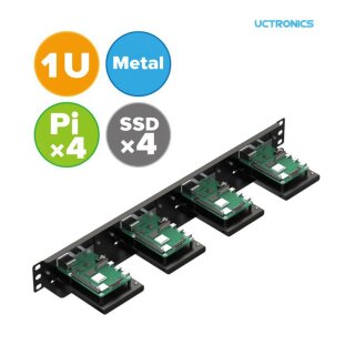 UCTRONICS U6261 19? 1U Raspberry Pi Rack Mount with SSD Mounting Brac