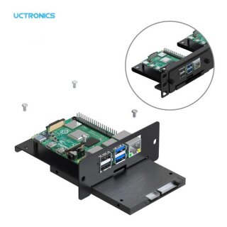 UCTRONICS U6261 19? 1U Raspberry Pi Rack Mount with SSD Mounting Brac