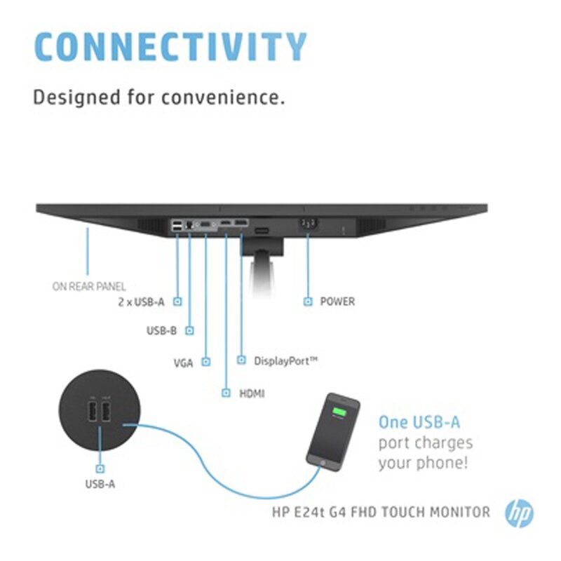 HP E24t G4 Touchscreen Monitor 23,8", 239,00 € - Welectron