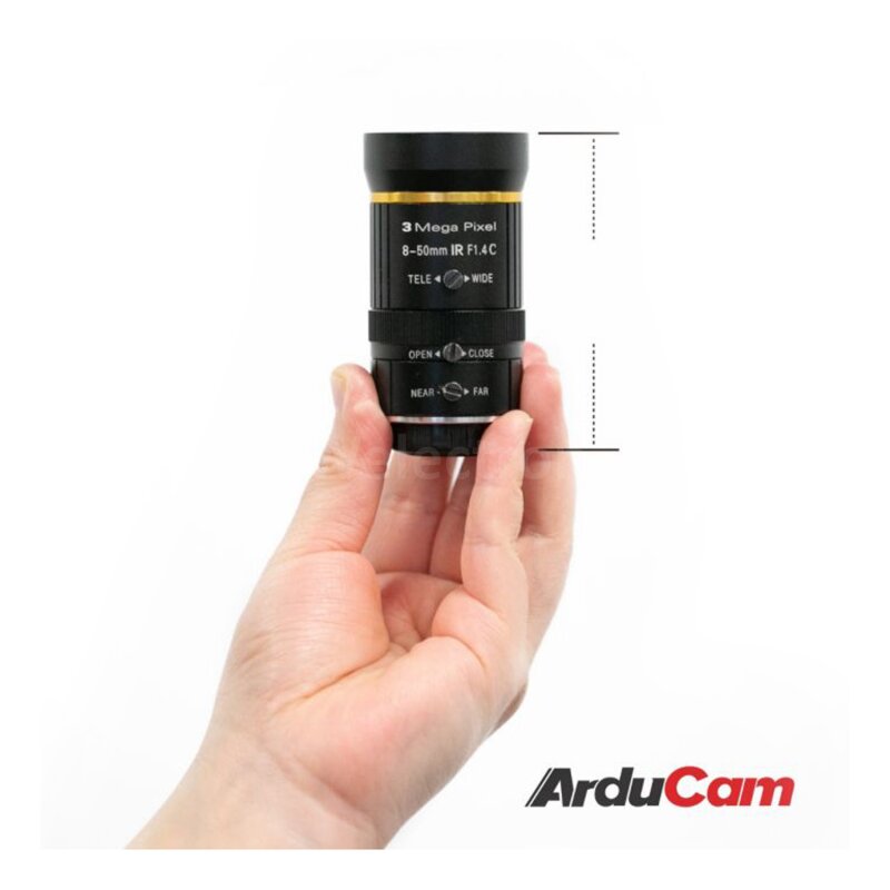 Arducam LN057 8-50mm C-Mount Zoom Lens for IMX477 Raspberry Pi HQ Cam