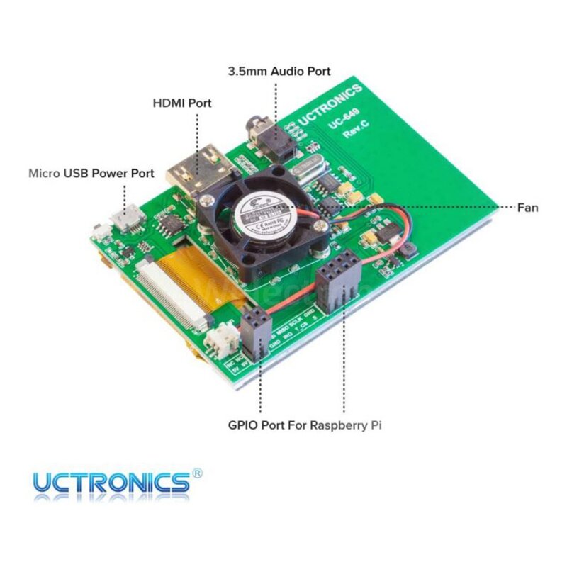 UCTRONICS B010601 UCTRONICS 3.5 Inch Touch Screen for Raspberry Pi 4,