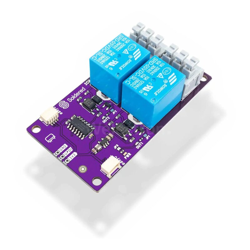 Soldered 333025 2-channel relay board with easyC, 7.90