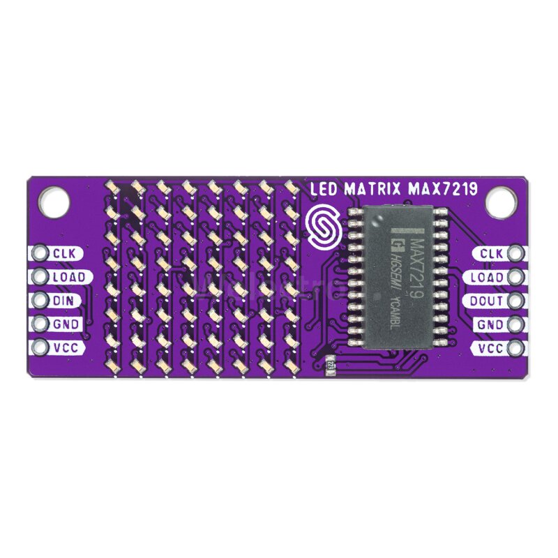Soldered 333150 8x8 LED matrix Purple MAX7219 board, 7.90