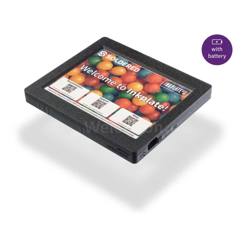Soldered 333231 Inkplate 6COLOR with enclosure and battery - color e-