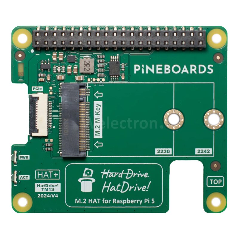 Pineboards TM1S HatDrive! Top NVMe HAT for Raspberry Pi 5, 22.90 &eur