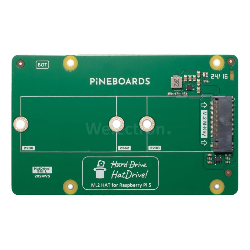 Pineboards BM1L HatDrive! Bottom NVMe Adapter for Raspberry Pi 5, 23.